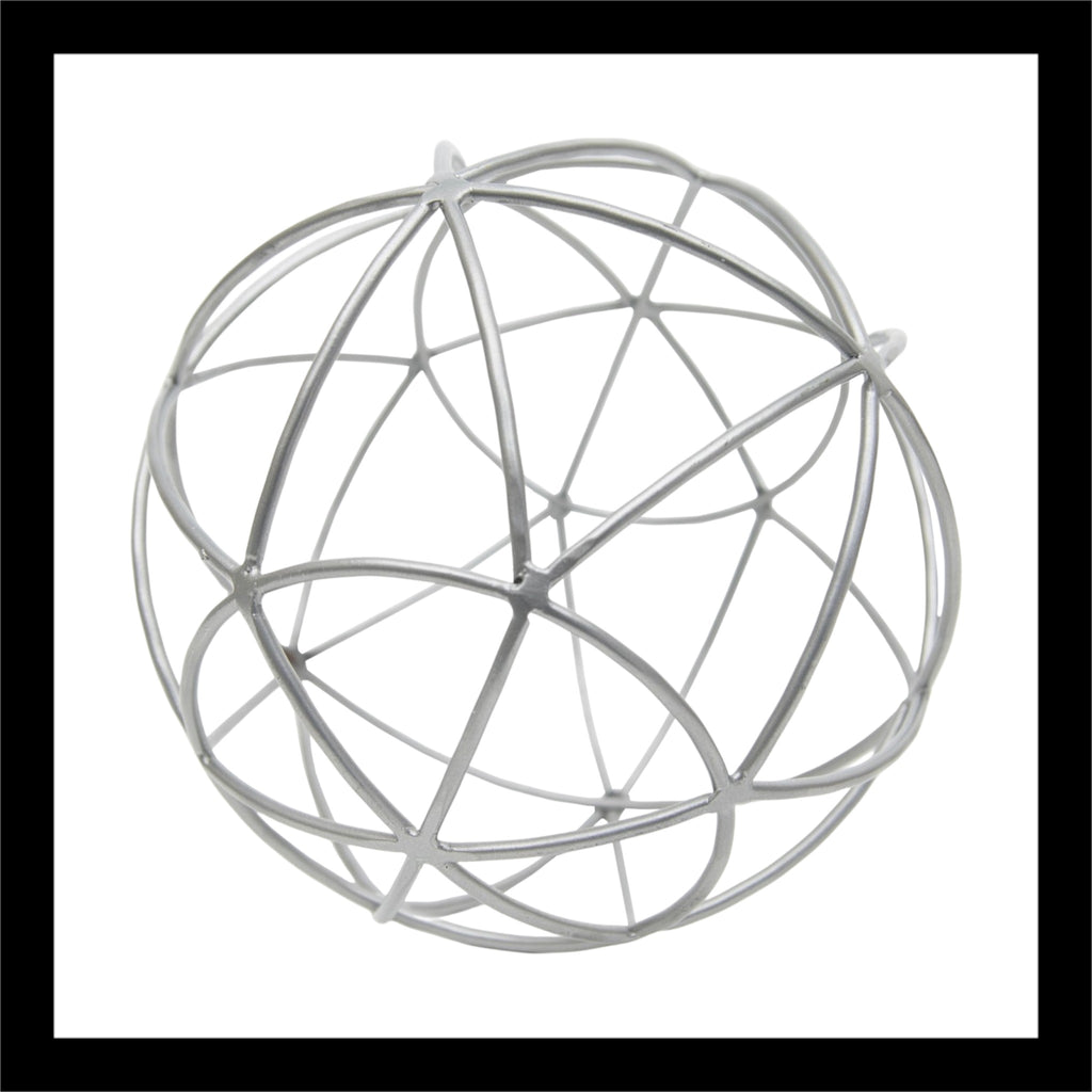 Silver Metal Sea Sphere – 6.3” Modern Decorative Accent – Paisley ...